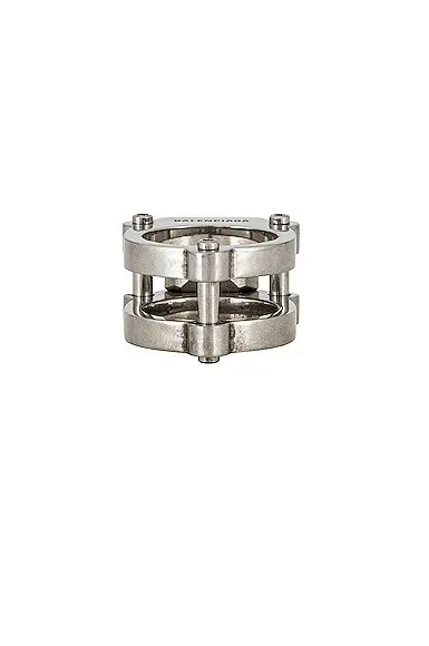 Balenciaga Gear Ring In Metallic Silver - Antique Silver
